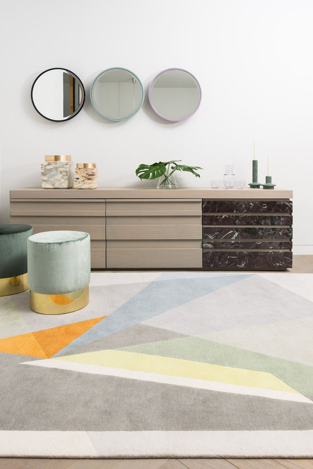 Cosmo Grid Shape Handcrafted Rug