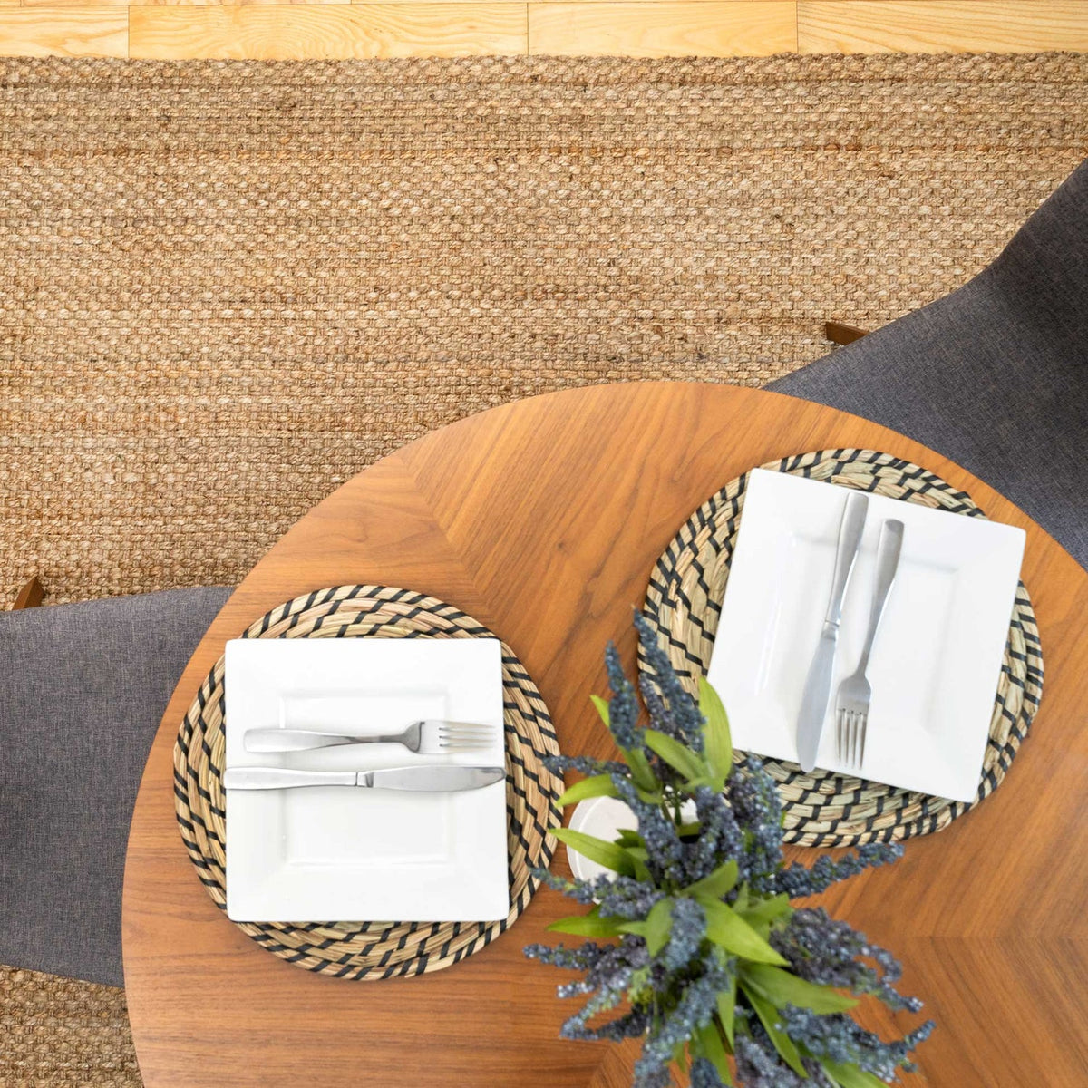 Sabera Wool & Hemp Flat Weave Rugs | Mineral Denim